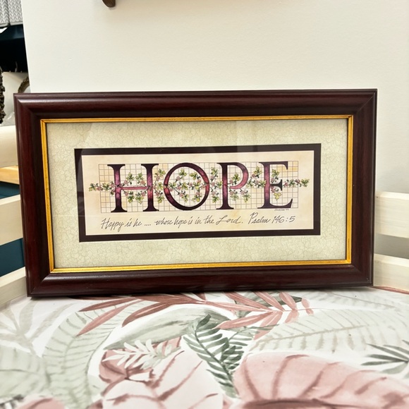 Home Interiors | Wall Decor | Vintage Home Interiors Framed Hope Floral ...